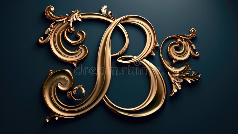 Decorative Golden Letter B Intricate Design Stock Photos - Free ...