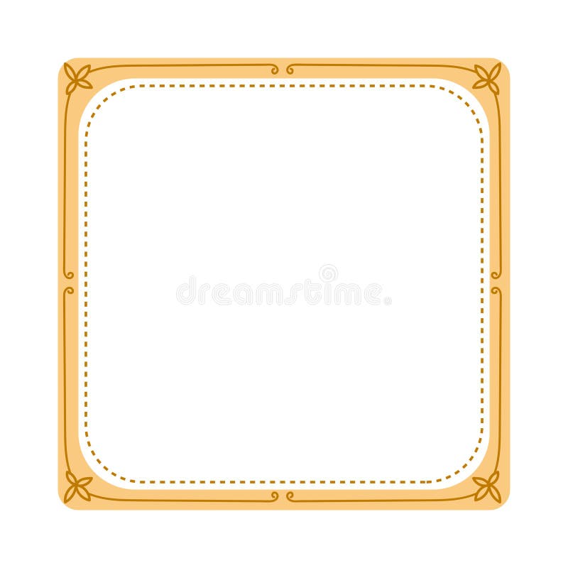 Decorative Golden Rectangle and Square Frame with Line Dot Border Stock ...