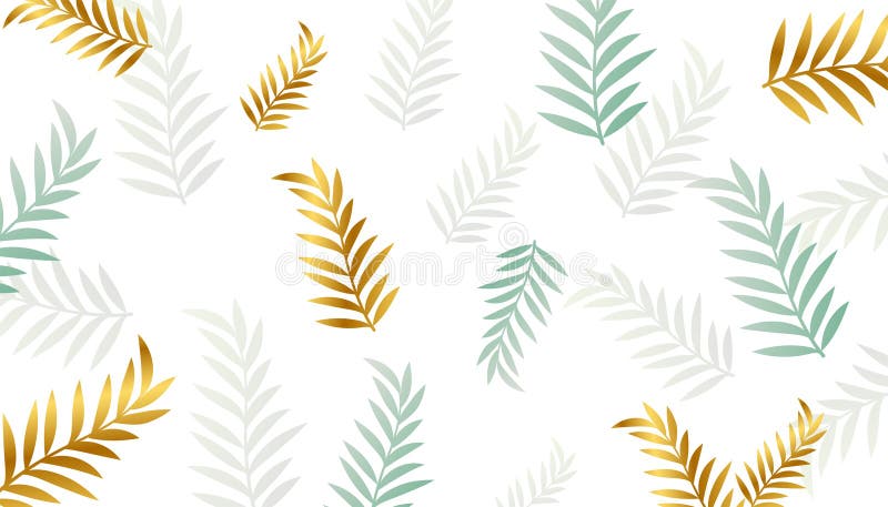 Decorative Golden and Soft Nature Leaves Pattern Background Design ...