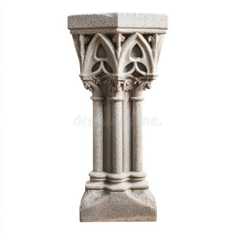 A Decorative Gothic-style Stone Column Showcasing Intricate ...