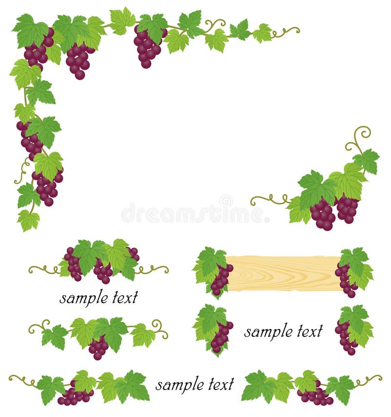Decorative Grape Illustration Stock Vector - Illustration of decoration ...