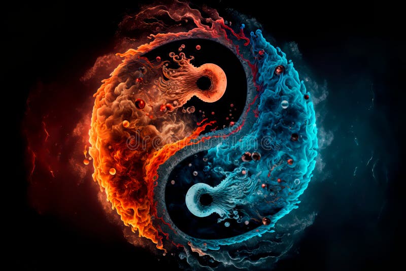 Decorative Graphic Design Element Yin Yang Symbol .Generative AI Stock ...