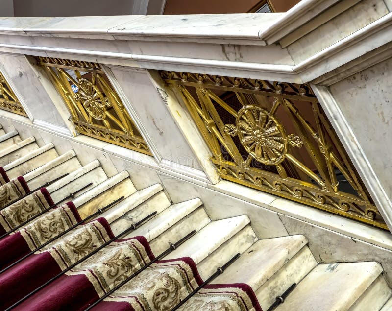 Decorative Grating of the Stairs in the Opera House Stock Image - Image ...