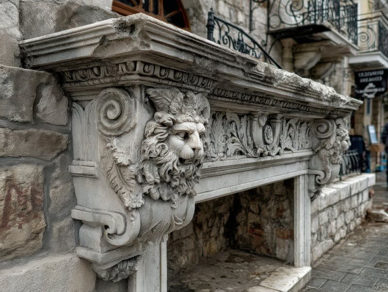 A Decorative Greek Plaque Featuring Intricate Designs Stock Photo ...