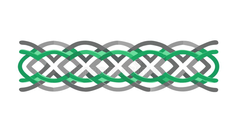 Decorative Green Interweaving Pattern Border, Vector Design Generative ...