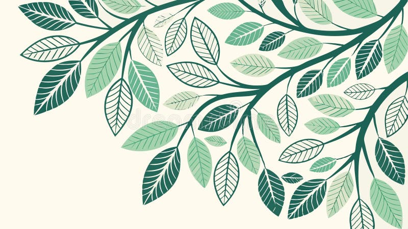 Decorative Green Leaf Pattern Sketch Art, Vector Design Generative AI ...