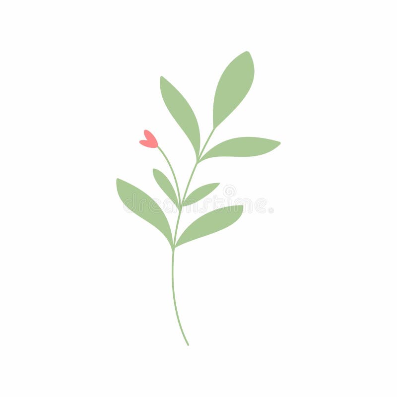 Decorative Green Leaves. Hand Drawn Decorative Elements. Vector ...