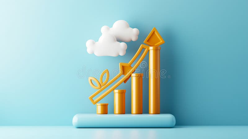A Decorative Growth Chart Features Five Ascending Bars in a Vibrant ...