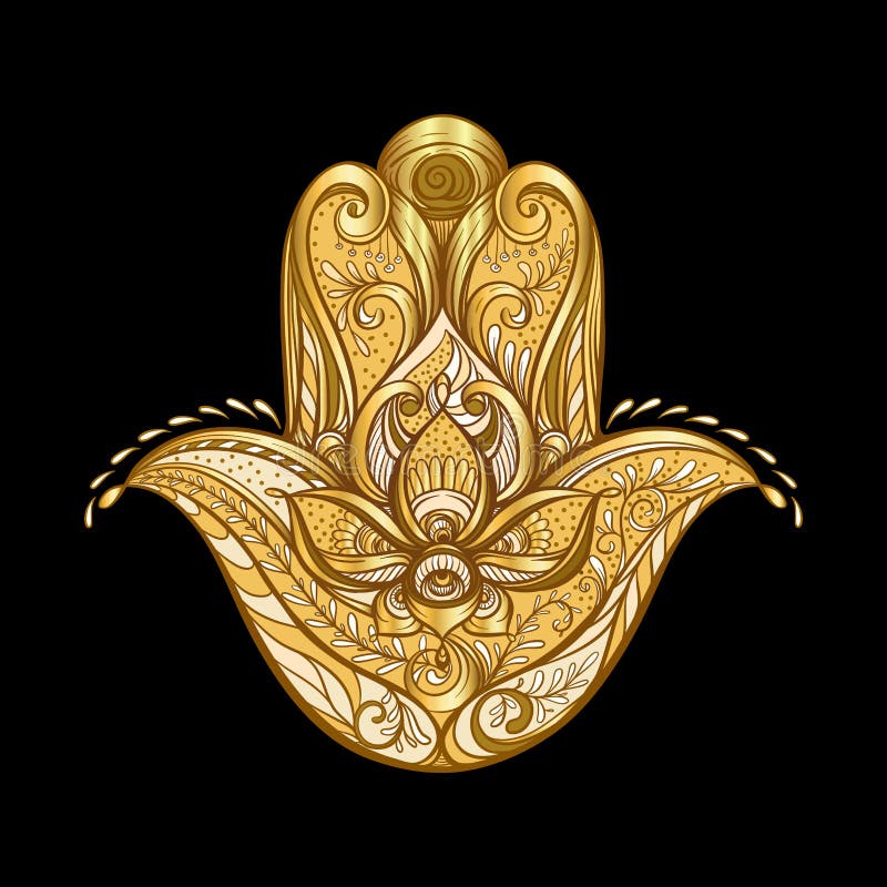 Decorative hamsa hand. stock vector. Illustration of hamsa - 264849327