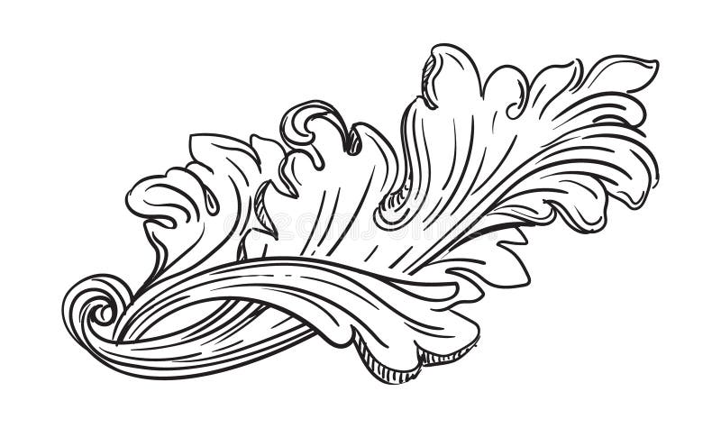 Decorative Hand Drawing Filigree Design Element Vector Illustration ...