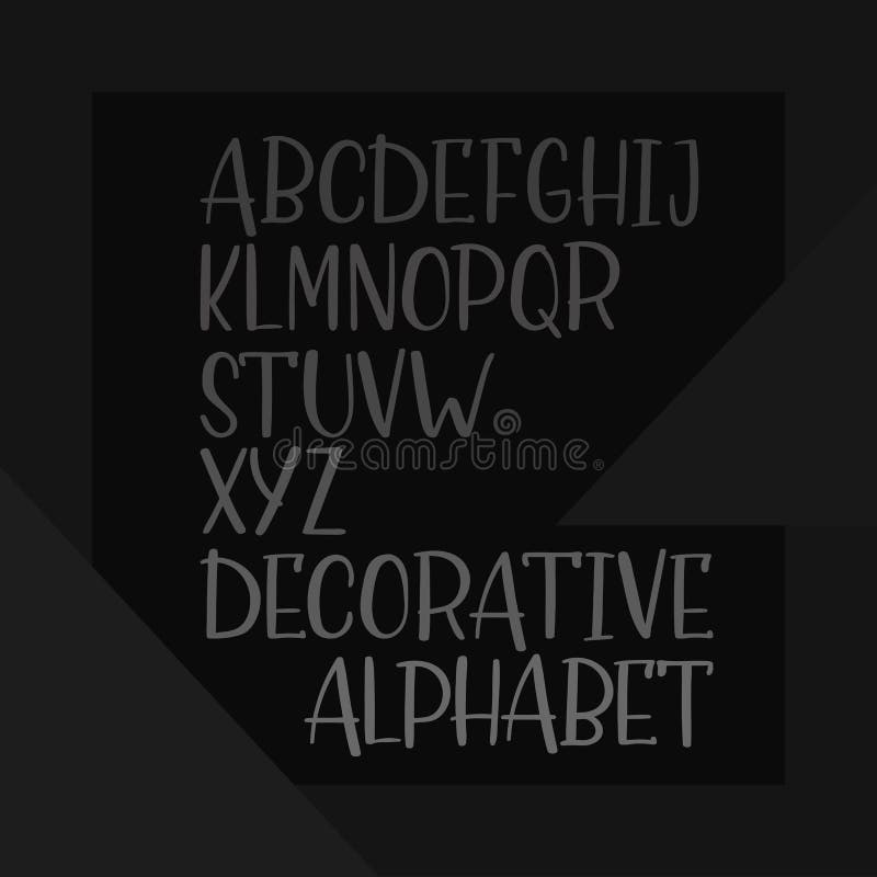 Decorative Hand Drawn Alphabet. Handwritten Brush Font. Modern ...