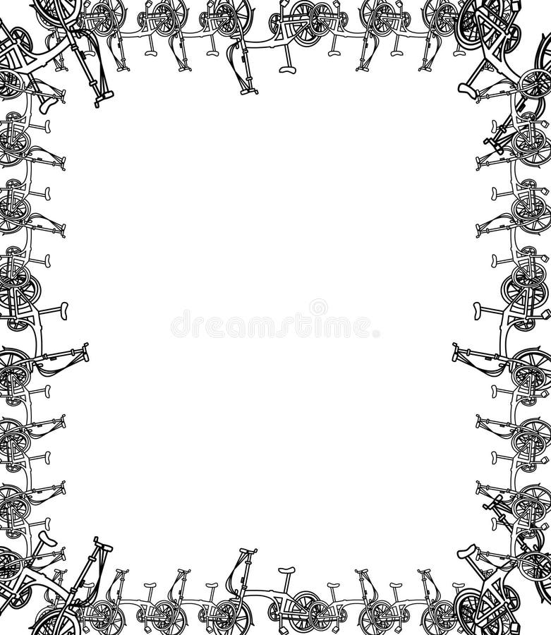 Decorative Hand Drawn Bicycle Border and Frame Stock Illustration ...