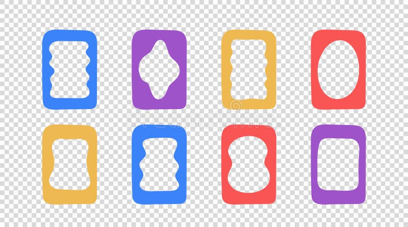 Decorative Hand Drawn Color Rectangle Frames for Note, Text Box Set ...