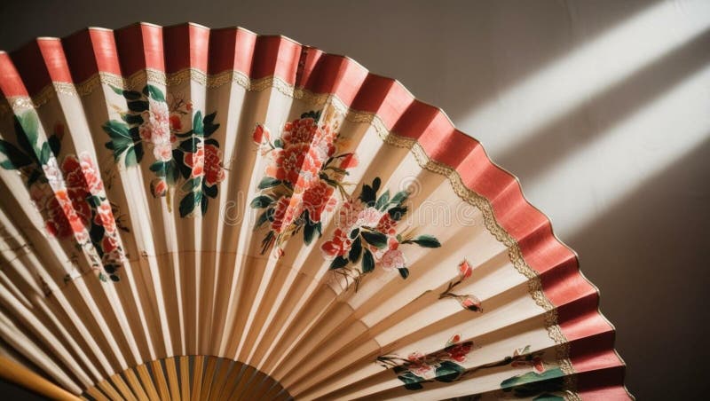 Decorative Hand Fan with Intricate Floral Pattern Generated Stock ...