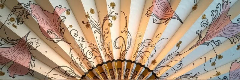 Decorative Hand-painted Oriental Fan with Floral Patterns and Soft ...