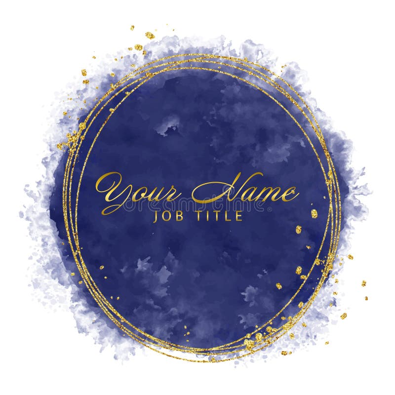 Decorative Hand Painted Watercolor Logo Design with Glittery Gold ...