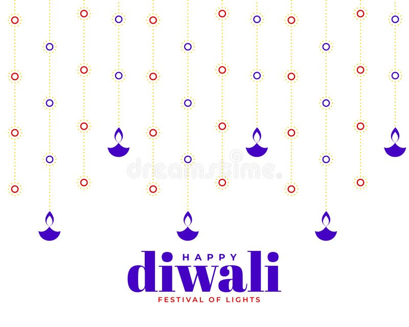 Decorative Hanging Diwali Diya on White Background Stock Illustration ...