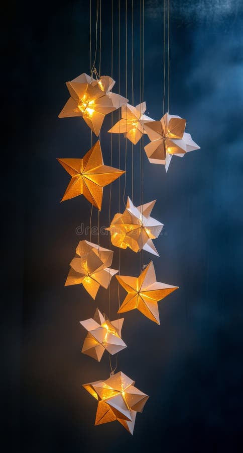 Decorative Hanging Star Lights Create a Magical Ambiance in a Cozy ...