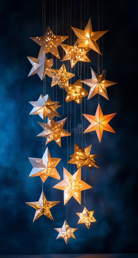 Decorative Hanging Star Lights Create a Magical Ambiance in a Cozy ...