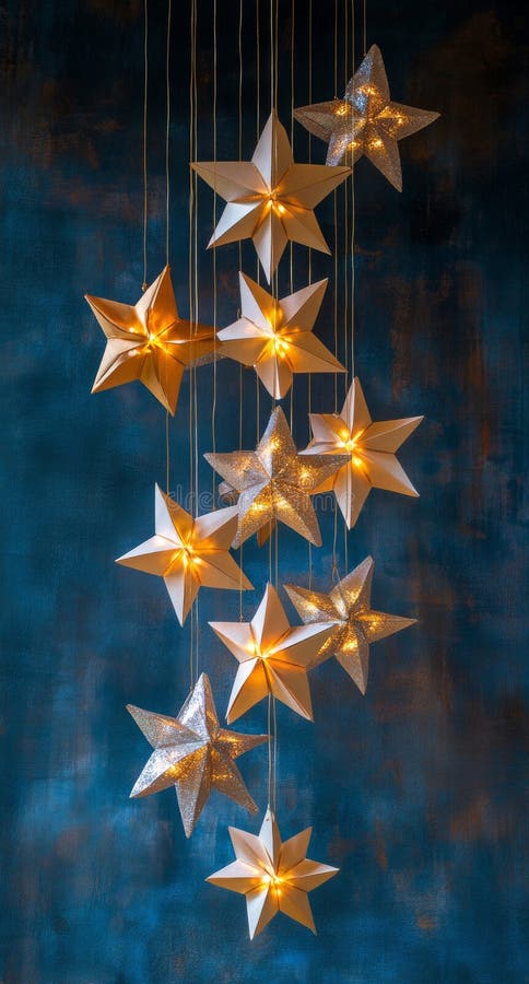 Decorative Hanging Star Lights Create a Magical Ambiance in a Cozy ...