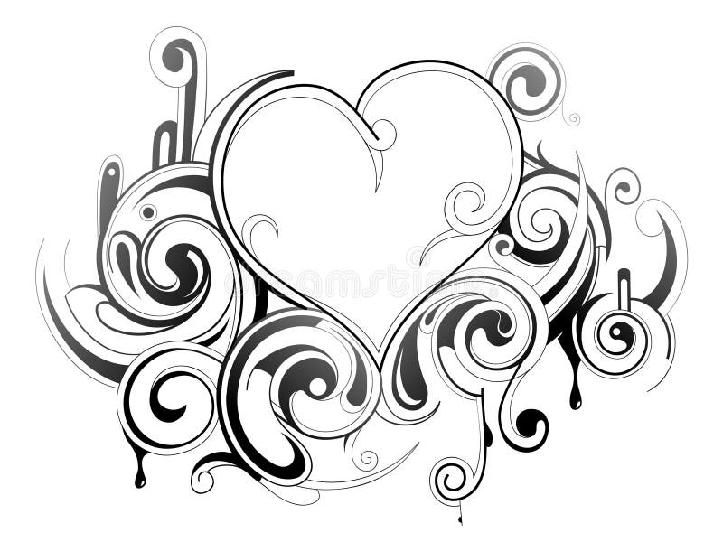 Decorative heart stock vector. Illustration of love, style - 13439116