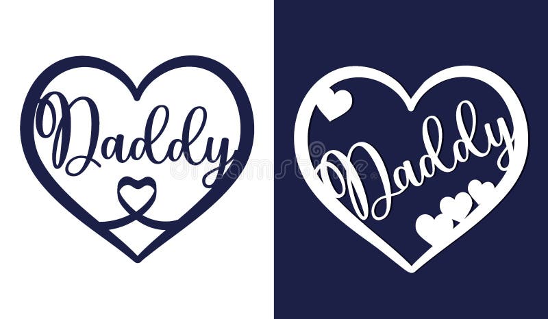 Decorative Heart for Cutting and Sublimation with the Word Daddy ...