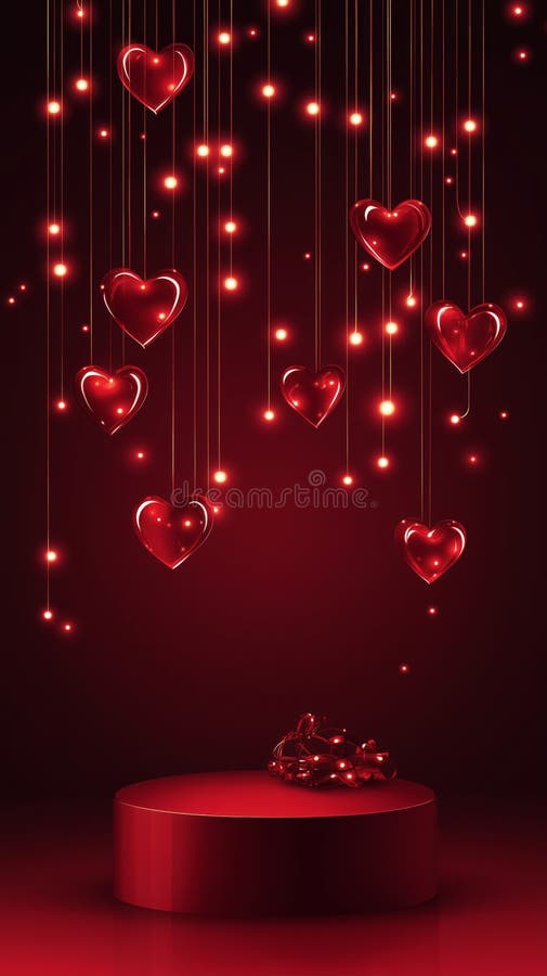 Decorative Heart Display for Romantic Celebration with Lights and Stage ...