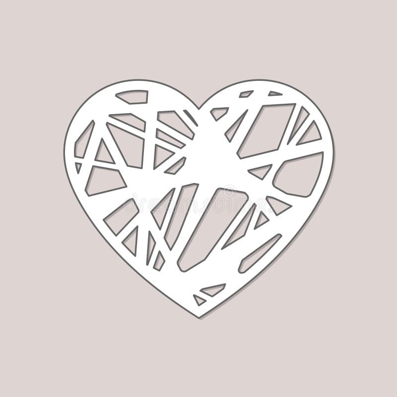 Decorative Heart for Laser Cutting. Vector. Stock Vector - Illustration ...