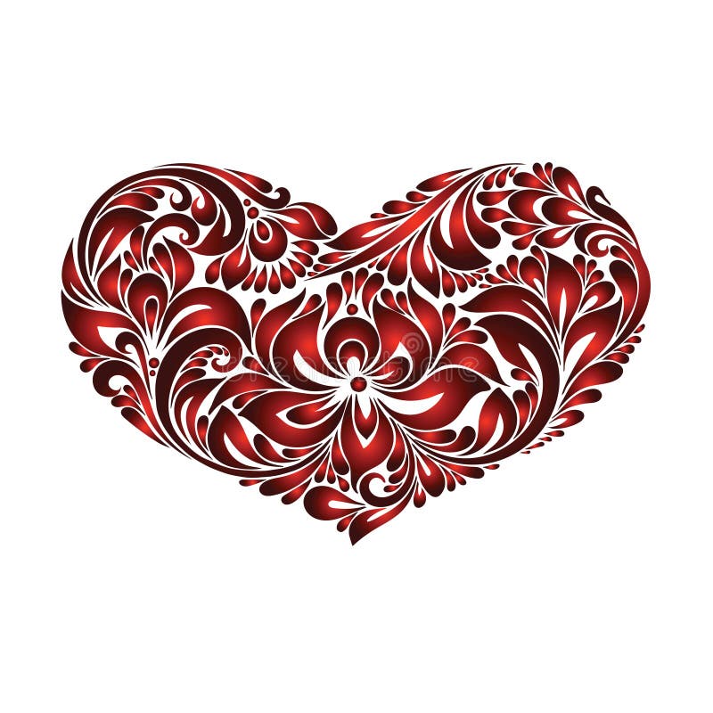 Decorative heart stock vector. Illustration of fashion - 100520034