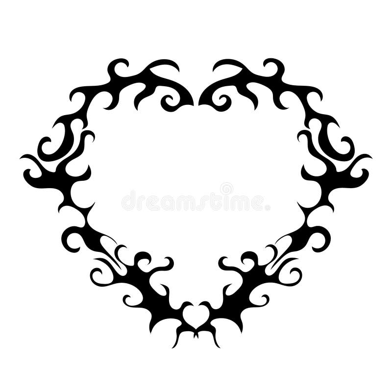 Decorative Heart Shaped Frame. Retro Neo Tribal Baroque Ornament Stock ...