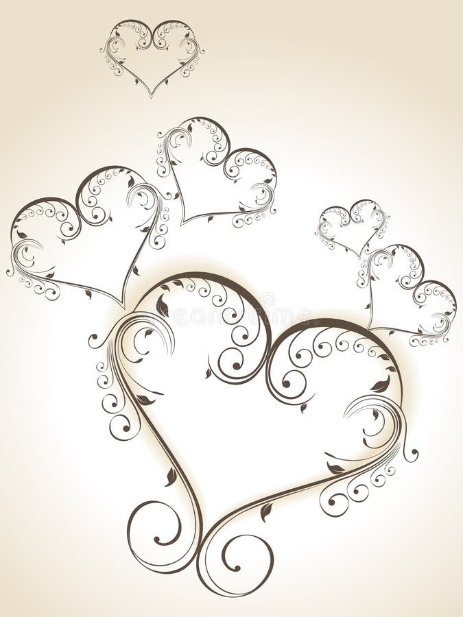 Decorative heart shapes stock vector. Illustration of ornate - 22757774