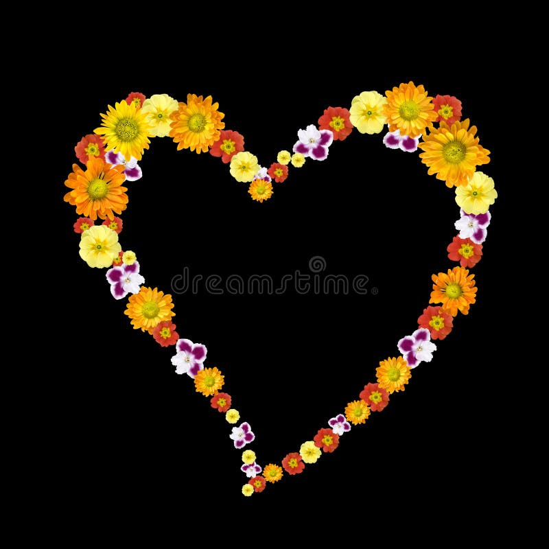 Decorative Heart Symbol from Color Flowers Stock Illustration ...
