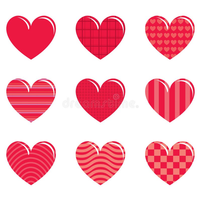 9 hearts stock illustration. Illustration of cartoon - 30274460