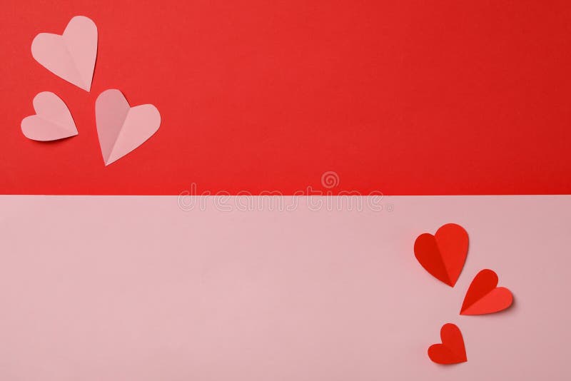 Decorative Hearts on Two Tone Background, Space for Text Stock Photo ...