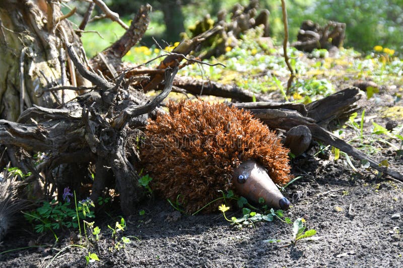 Decorative Hedgehog Figure Made from Natural Materials Stock Image ...