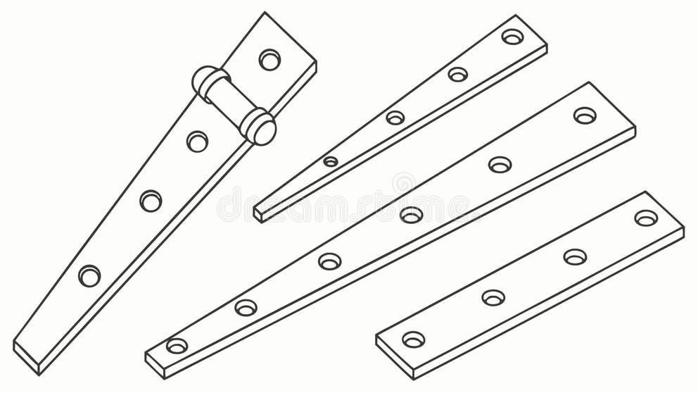 Hinges Architectural Hardware Building Component Vector Stock ...