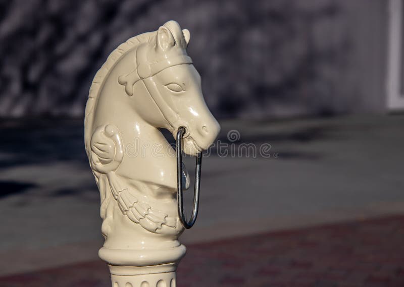 Decorative Hitching Post Featuring the Head of a Horse Stock Image ...