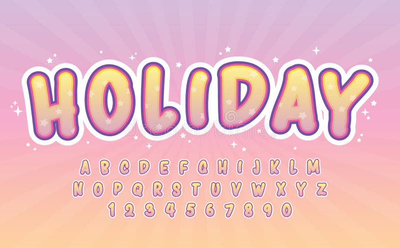 Decorative Holiday Font and Alphabet Vector Design Stock Vector ...