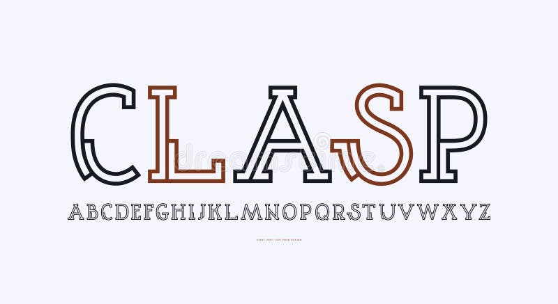 Decorative Hollow Serif Font Stock Vector - Illustration of element ...