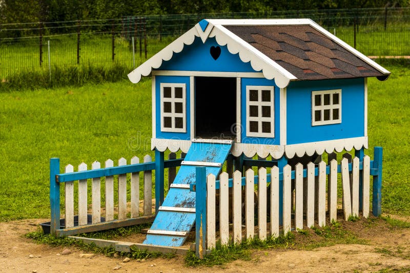 Decorative House for Domestic Rabbits Stock Image - Image of garden ...