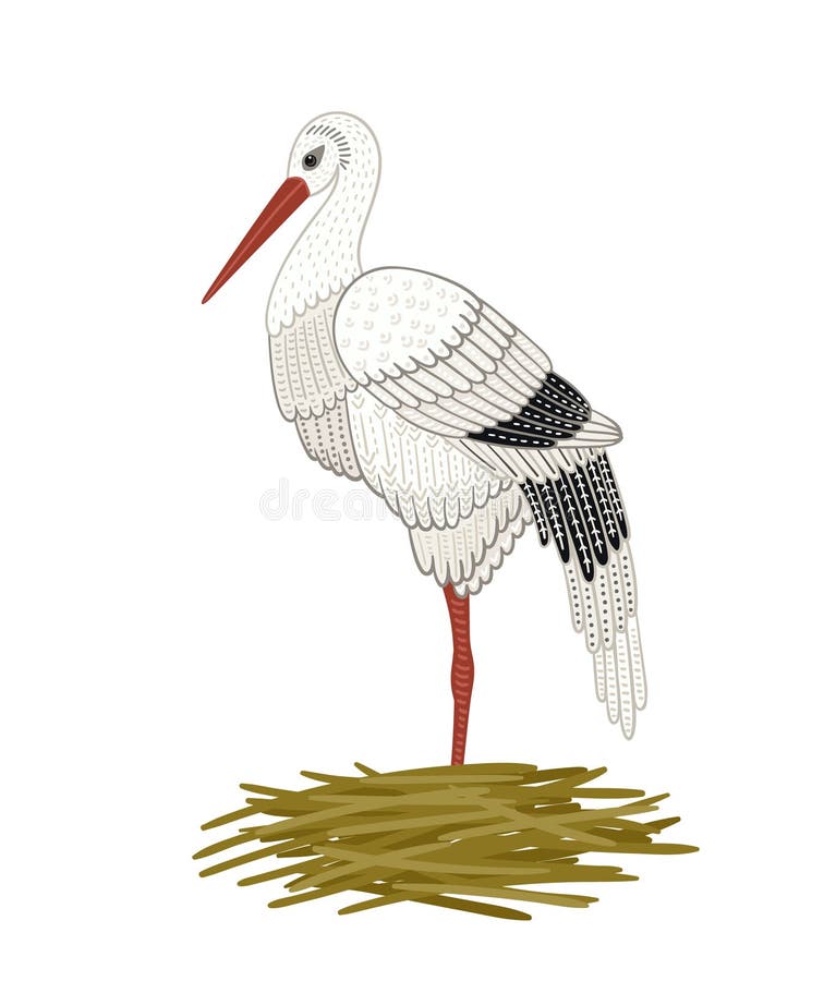 Decorative Illustration of Stork. Vector Isolated Design Element Stock ...