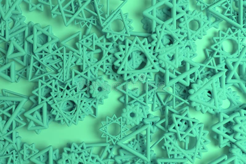 Decorative, Illustrations CGI Geometric, Bunch of Triangle & Star View ...