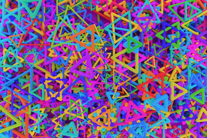 Decorative, Illustrations CGI Geometric, Bunch of Triangle & Star View ...