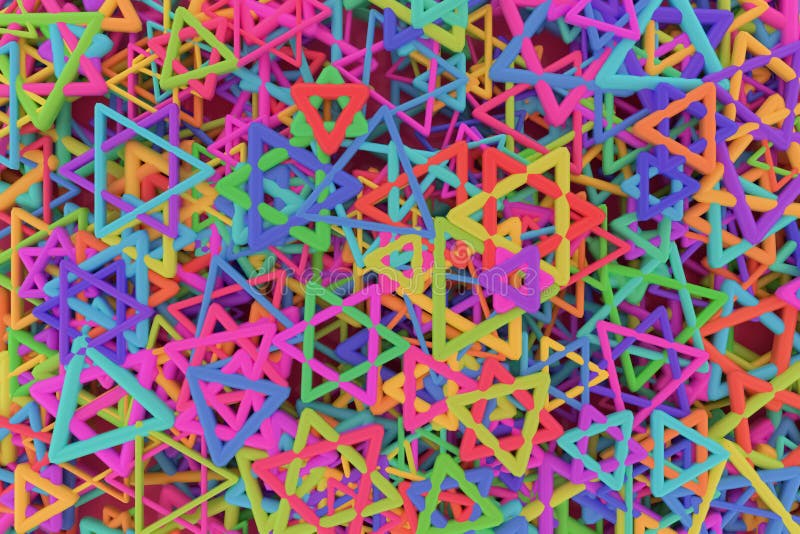 Decorative, Illustrations CGI Geometric, Bunch of Triangle & Star View ...