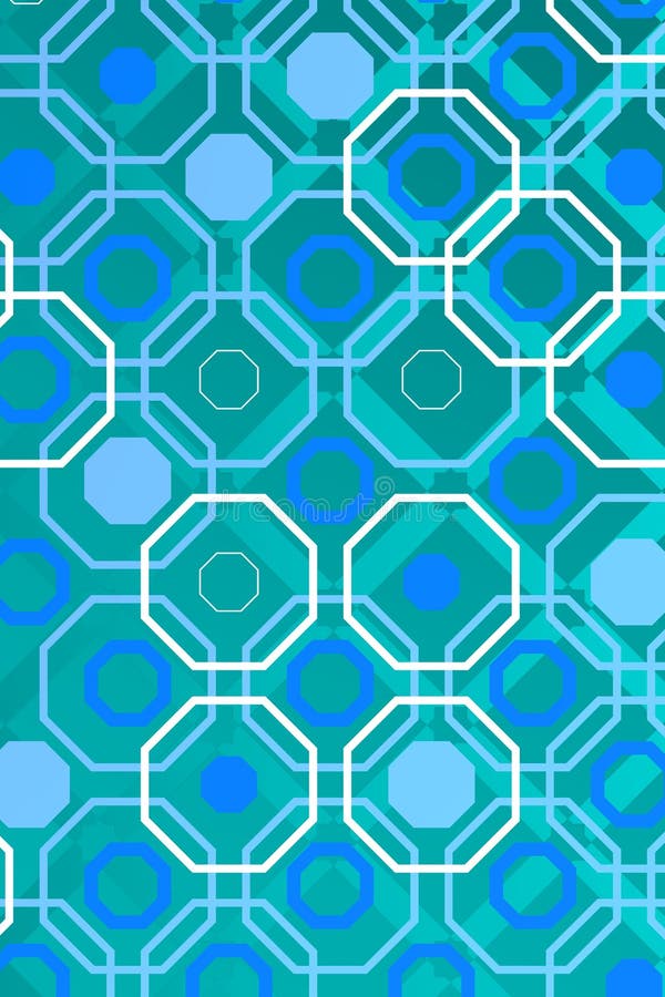White Arabic Octagon Over Blue Geometric Background Stock Illustration ...