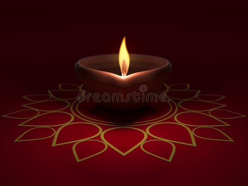 Decorative Indian Traditional Oil Lamp Stock Illustration ...