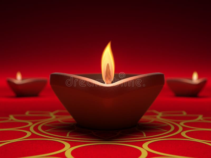 Decorative Indian Traditional Oil Lamp with Om Symbol Stock ...