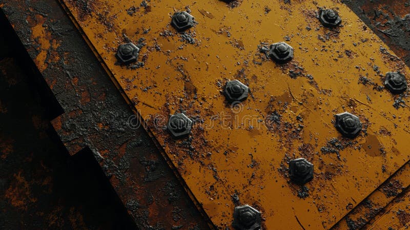 Decorative Industrial Background Texture Featuring Rusted Yellow Metal ...