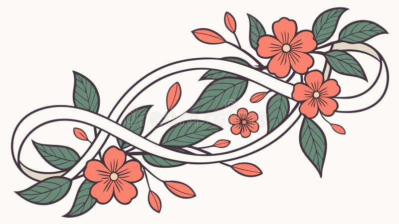 Decorative Infinity Symbol Illustration Intertwined with Flowers and ...