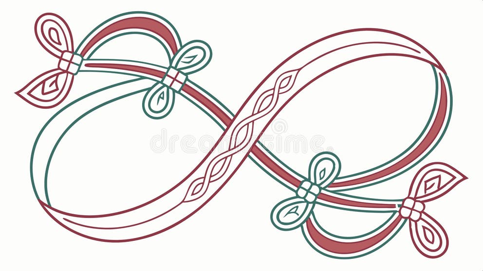 Decorative Infinity Symbol with Knot,like Elements, Representing ...